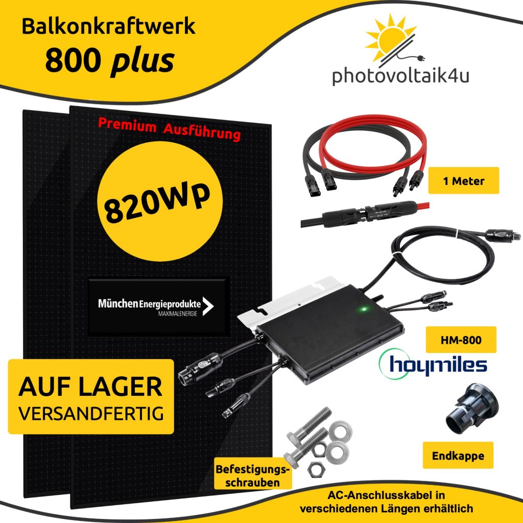 Balkonkraftwerk 800 Watt mit 820 Wp