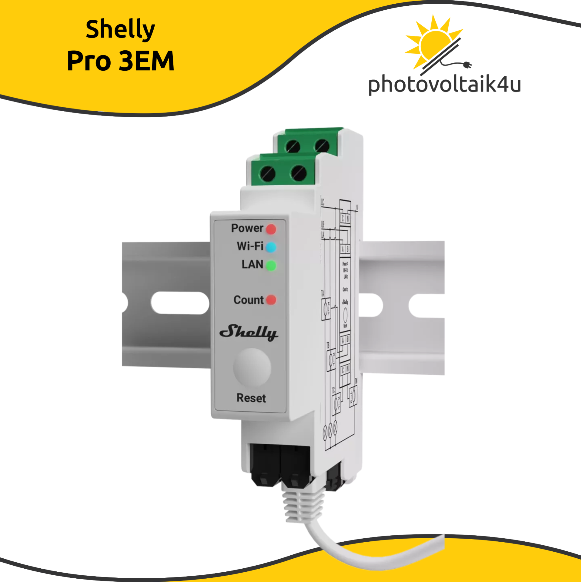 Strommessgerät Shelly Pro 3EM - 3-Phasen Energiemessgerät